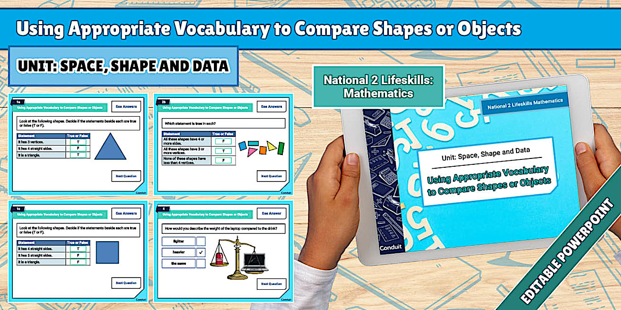 National 2 Lifeskills Maths Shapes Comparison PowerPoint