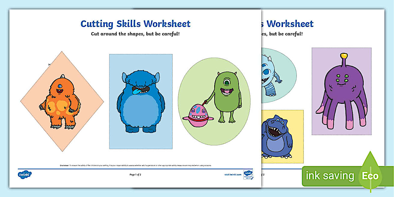 Monster Cutting Skills Activity (teacher made) - Twinkl