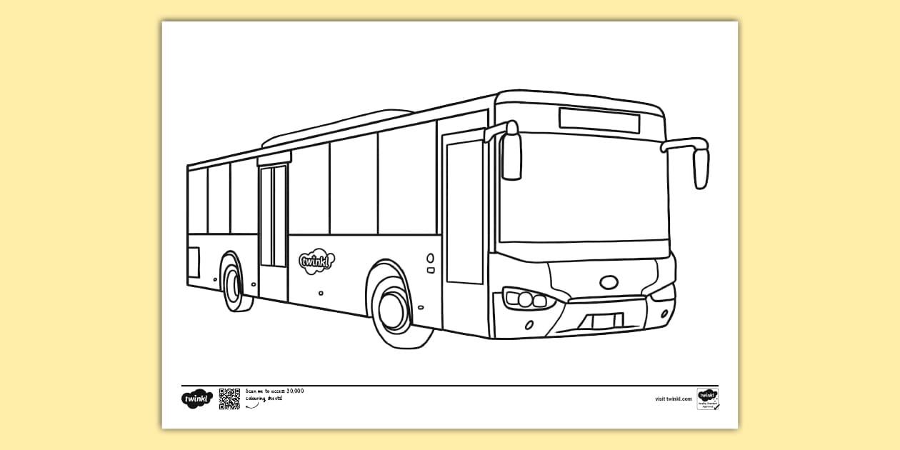 Bus Printable Colouring Page | Colouring Sheets - Twinkl