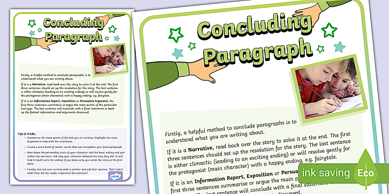 Concluding Paragraph Display Poster - Twinkl