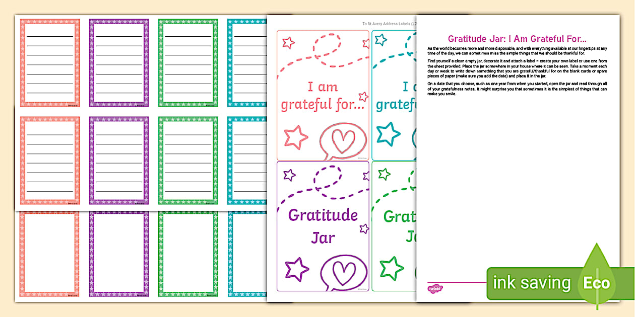 Gratitude Jar (teacher made) - Twinkl