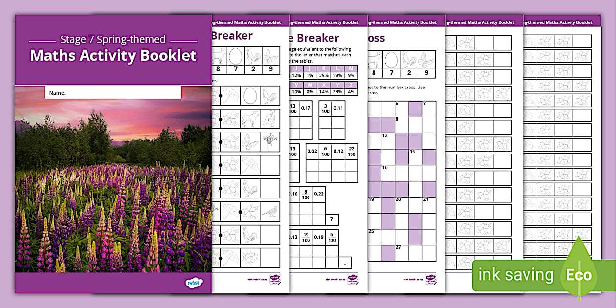 Stage 7 Spring-Themed Maths Activity Booklet (teacher made)