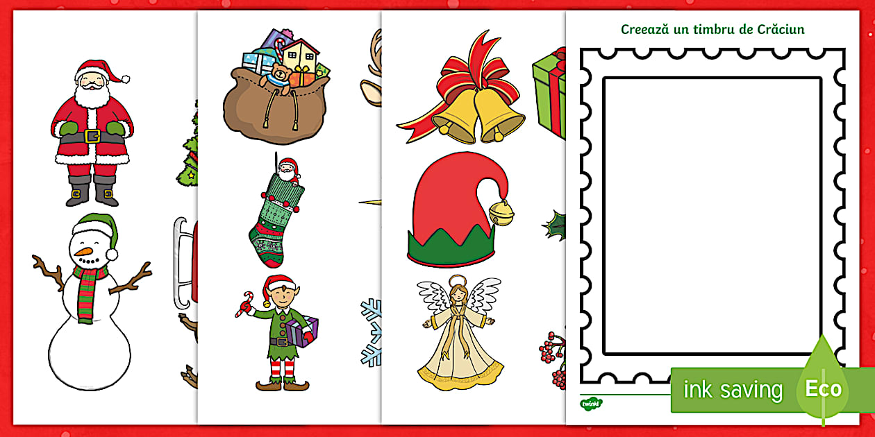 Black and White Creează un timbru poștal de Crăciun Activitate