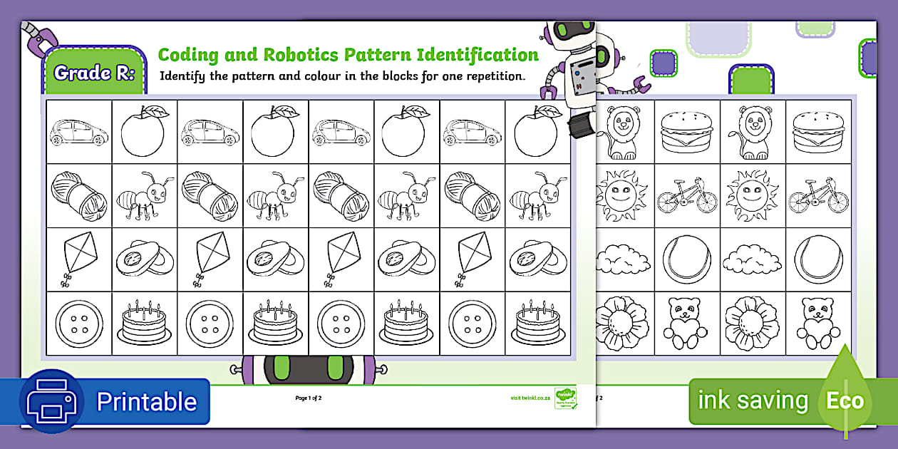 Grade R Coding and Robotics Pattern Identification - Pictures