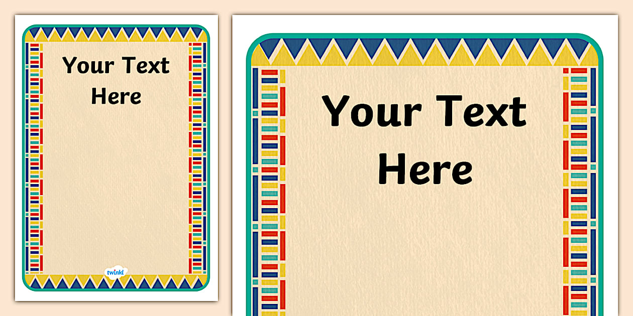 Ancient Egyptian Themed Editable Poster Template - Twinkl