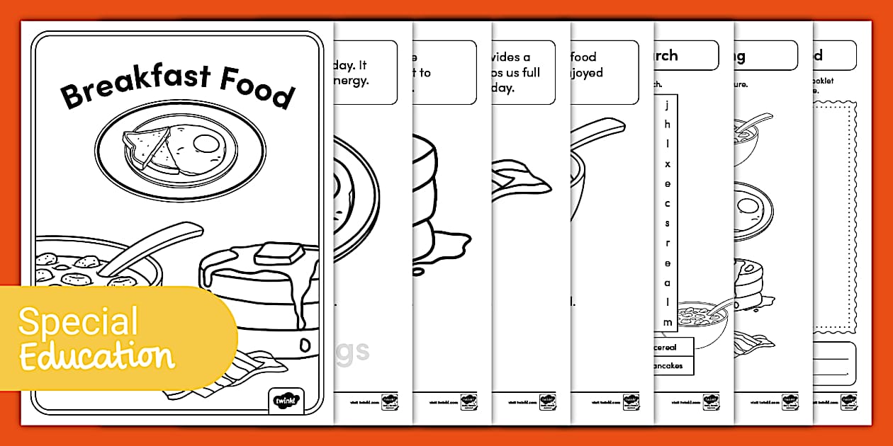 Breakfast Food Activity Booklet for Special Education
