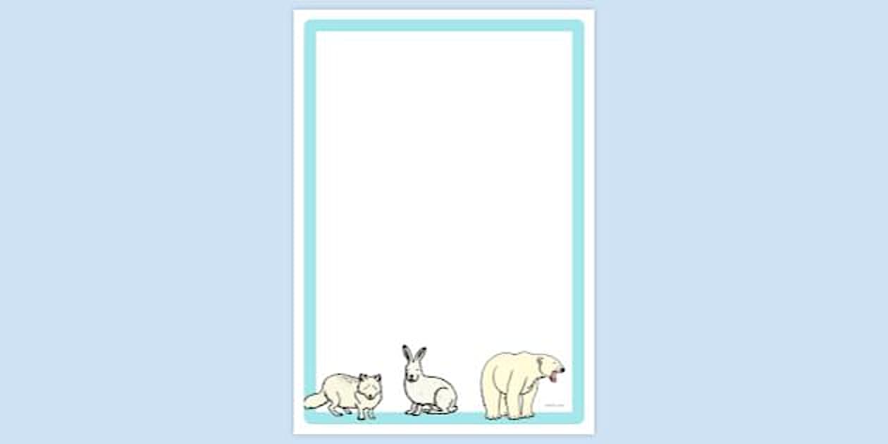 Simple Blank Page Border of Arctic Animals | Twinkl - Twinkl
