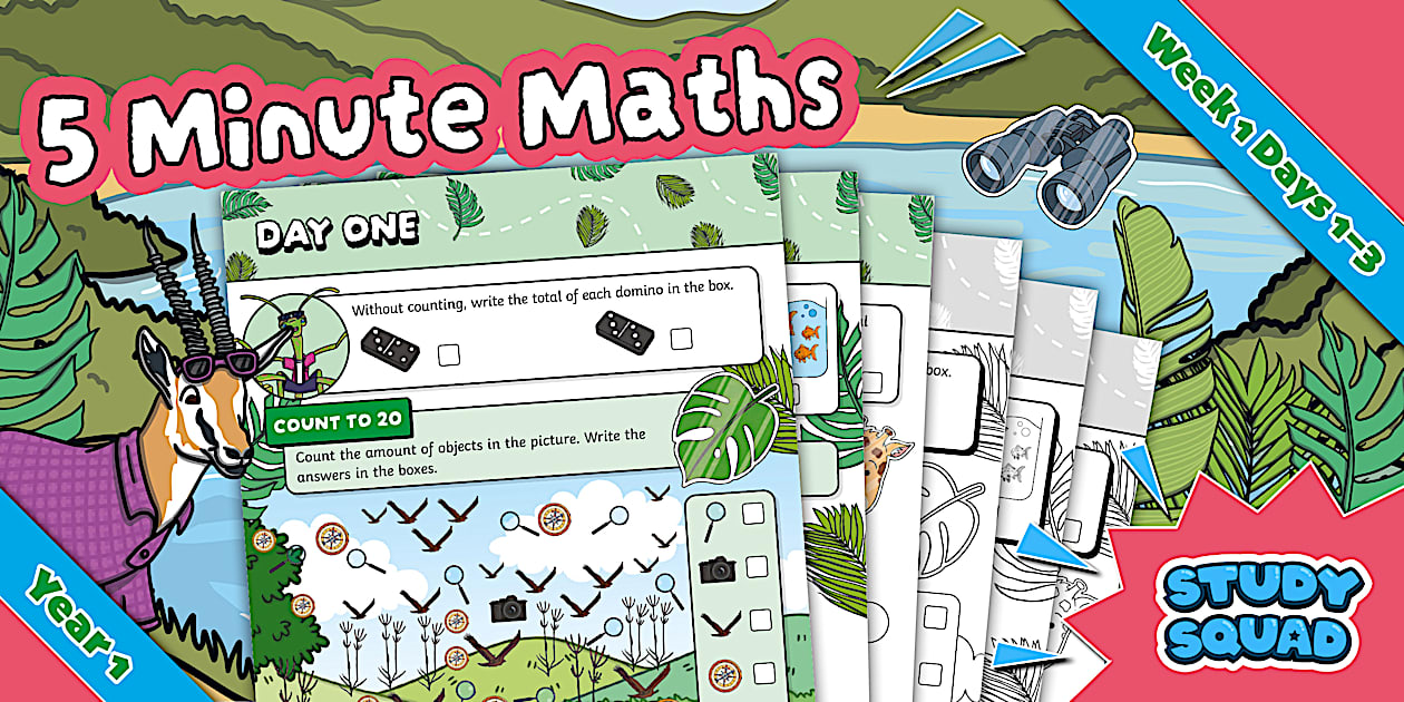 👉 Study Squad 5 Minute Maths - Year 1 Spring - Week 1 Days 1-3