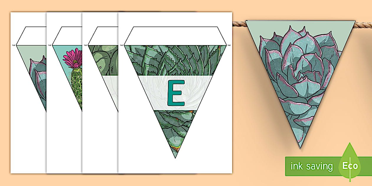 Editable Cactus Themed Welcome Display Bunting - Twinkl