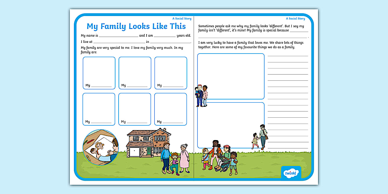 Social Situation Sheet My Family Looks Like This - Twinkl