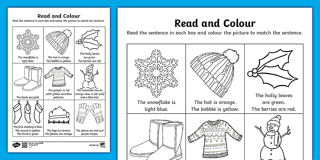 Winter Read and Colour Worksheet / Worksheet (teacher made)