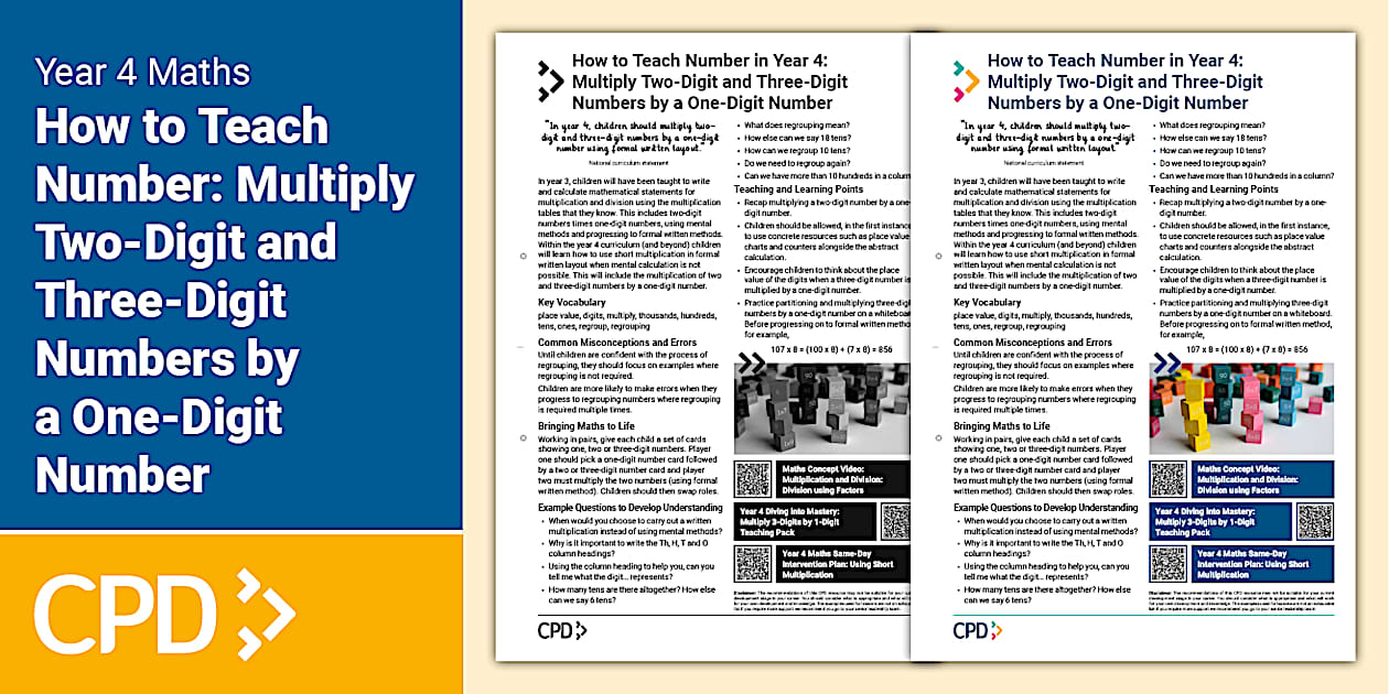 How to Teach Number in Year 4: Multiply Two-Digit and Three-Digit ...