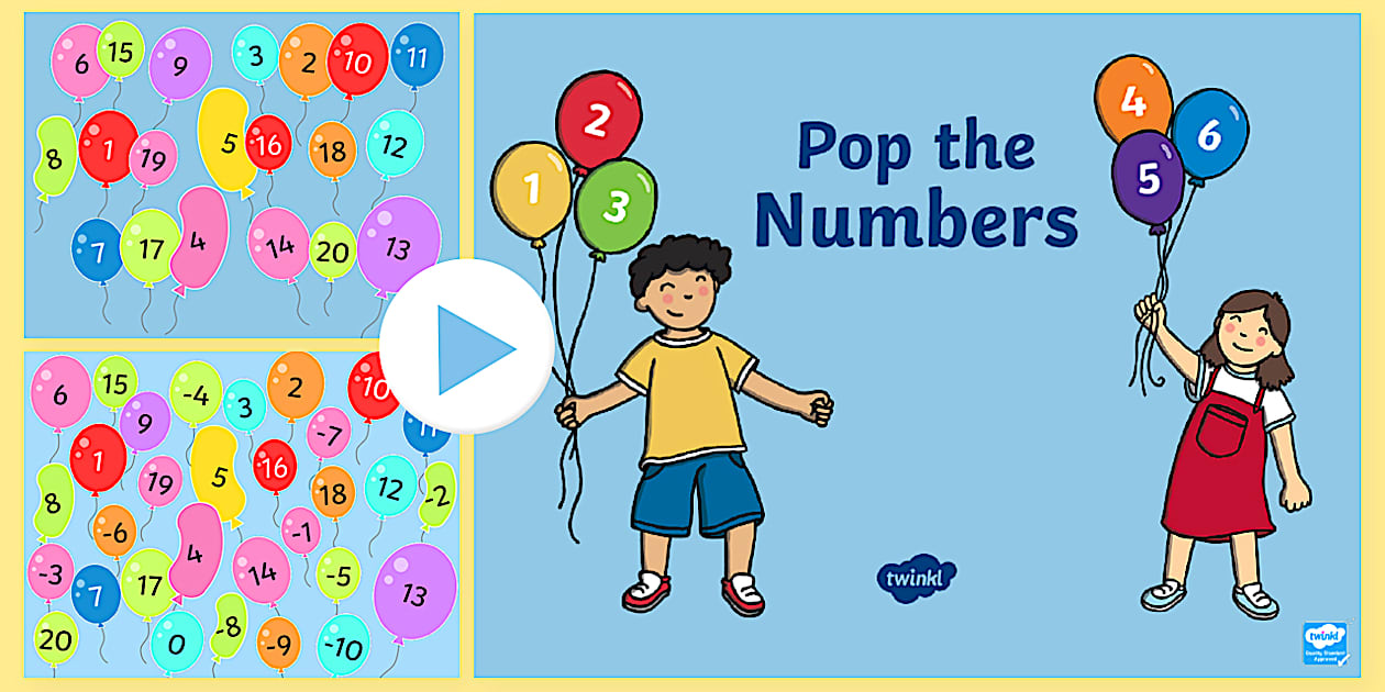 Numbers on Popping Balloons PowerPoint - - Numbers to 20 on Popping ...