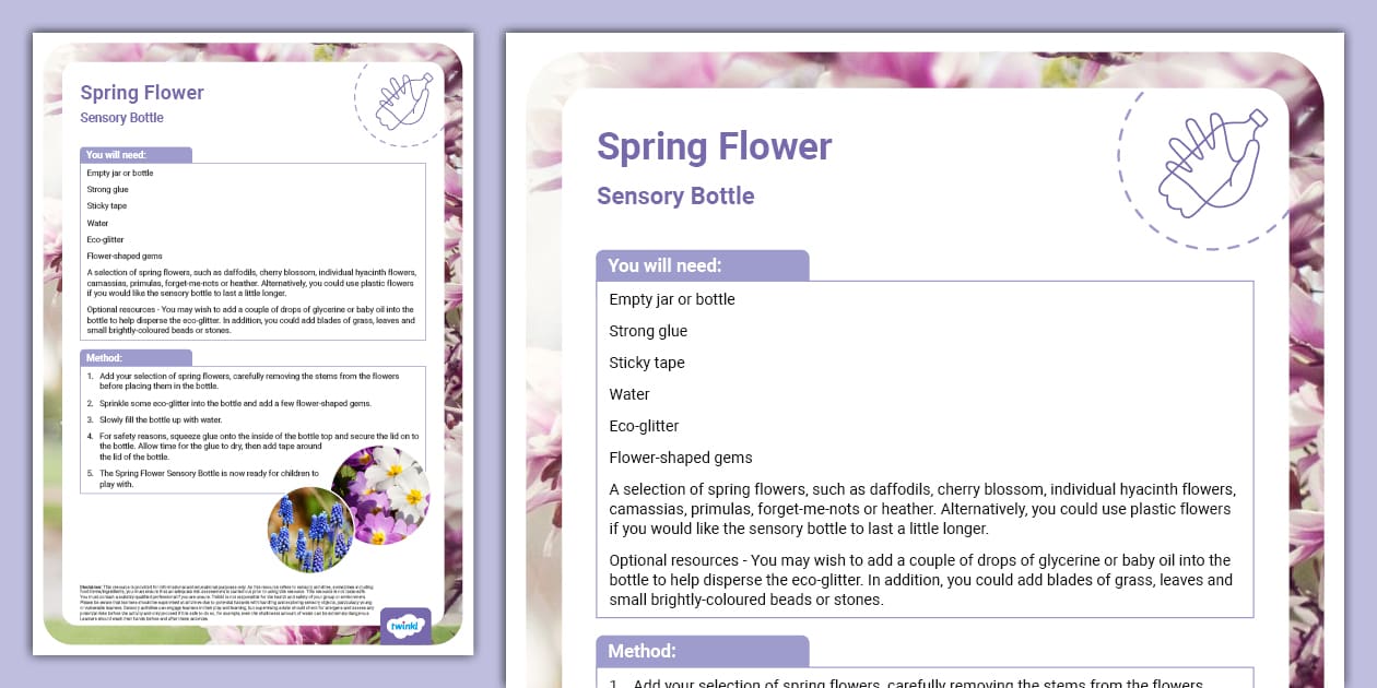 Spring Flower Sensory Bottle | Sensory | Twinkl - Twinkl