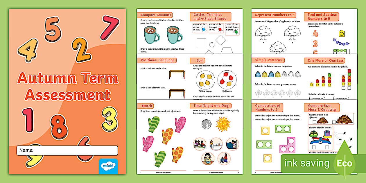 EYFS Autumn Term Assessment Book to Support Reception White Rose Maths