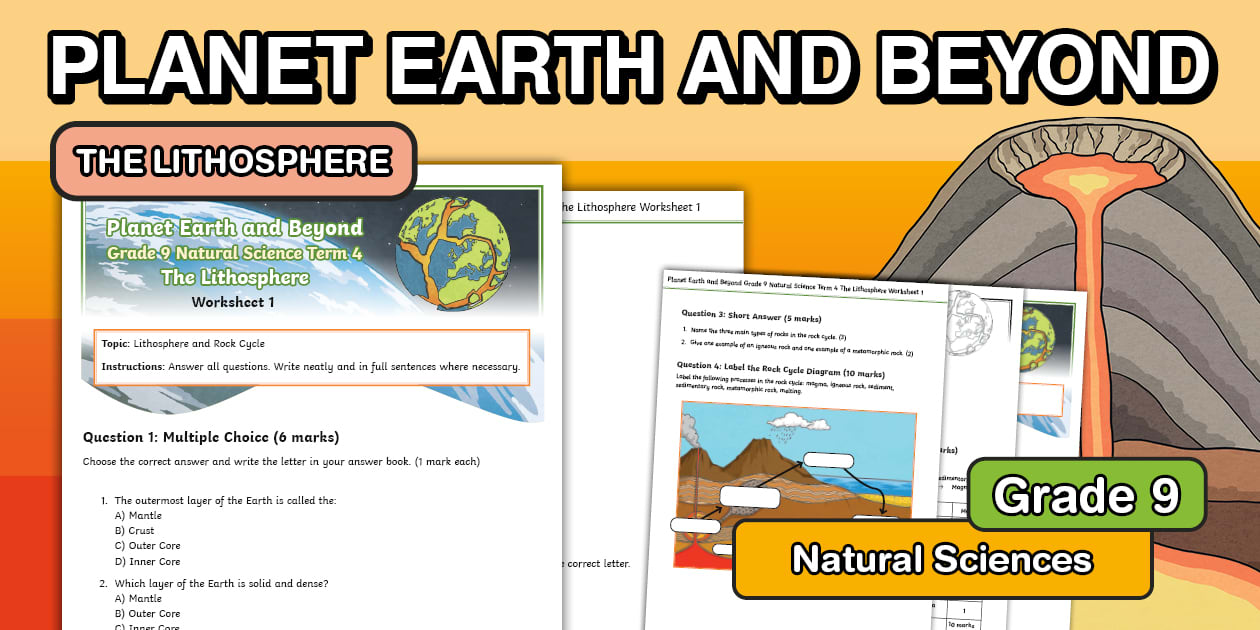 Grade 9 - NS - The Lithosphere - Differentiating Worksheets (CAPS Aligned)