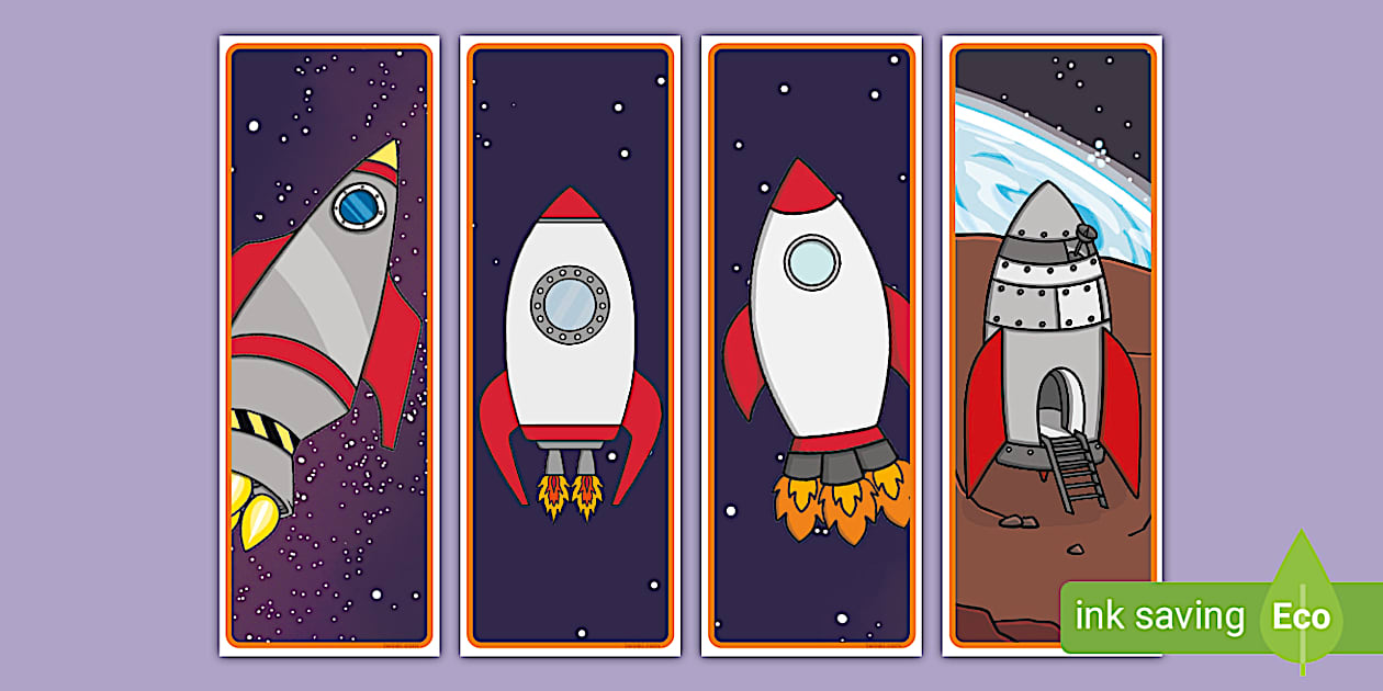 Rocket Ships Bookmarks (teacher made) - Twinkl