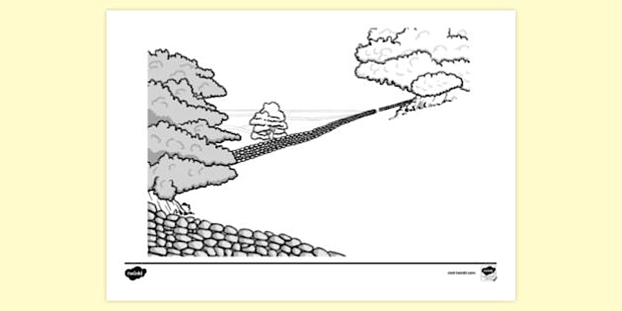 Valley with Stone Walls Colouring Sheet | Colouring Sheets