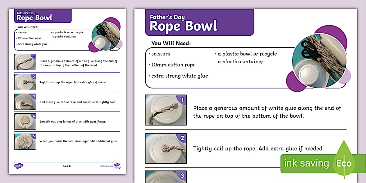 Father's Day Gift Rope Bowl | Craft Instructions | Twinkl