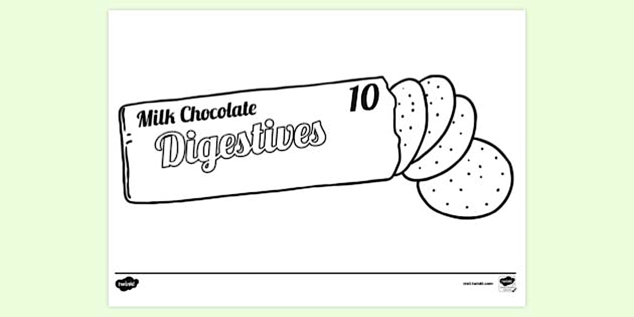 Biscuit Food Packaging Colouring Sheet (teacher made)
