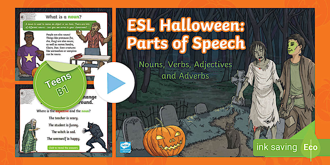 ESL Halloween: Parts of Speech [Teens, B1] (teacher made)