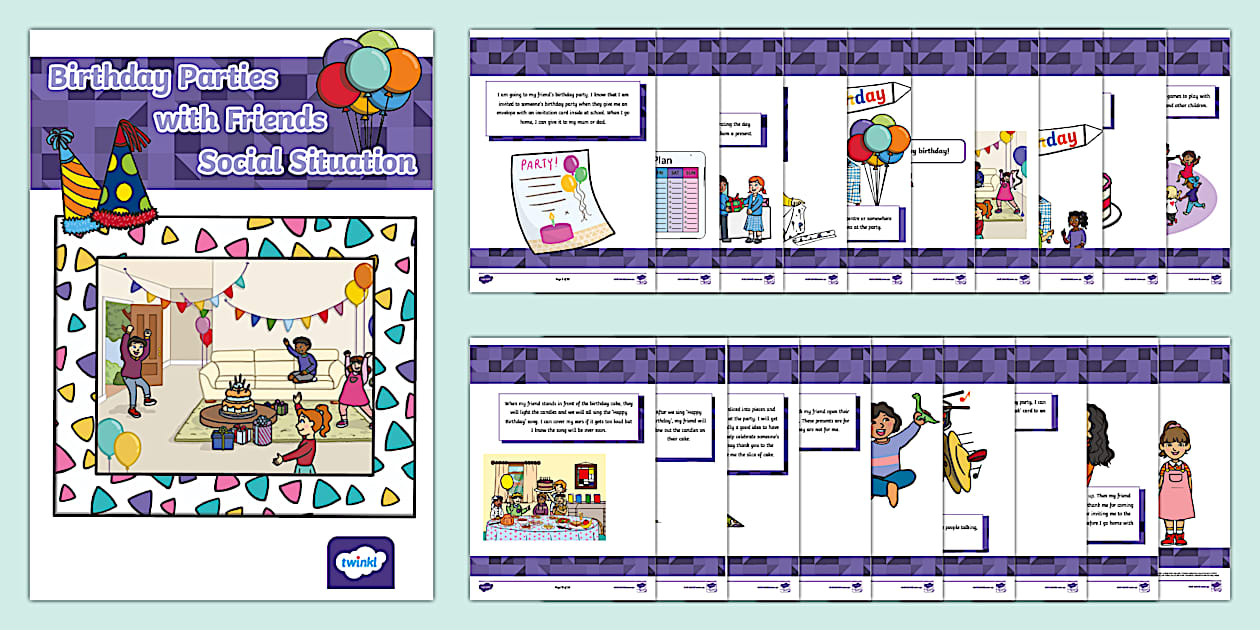 Birthday Parties with Friends Social Situations - Twinkl