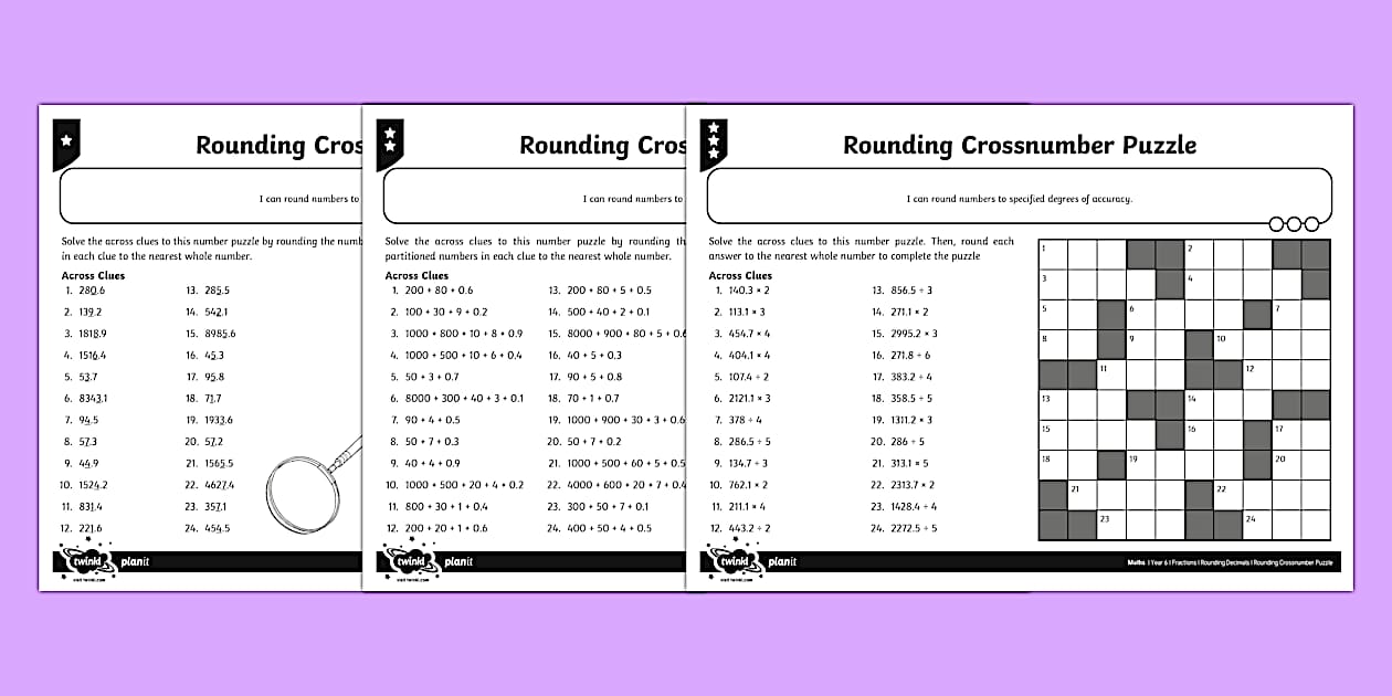 PlanIt Maths Y6 Fractions: Rounding Decimals Home Learning Tasks
