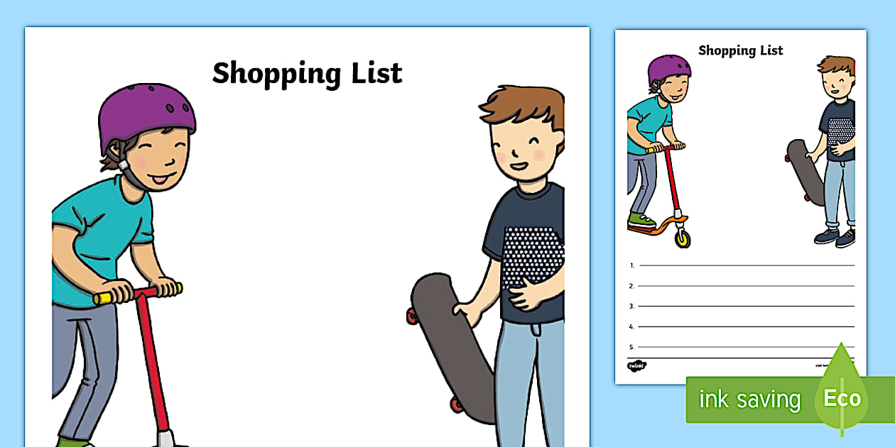 Toy Shop Shopping List - Toy shop Role Play, toy shop, toy shop resources,