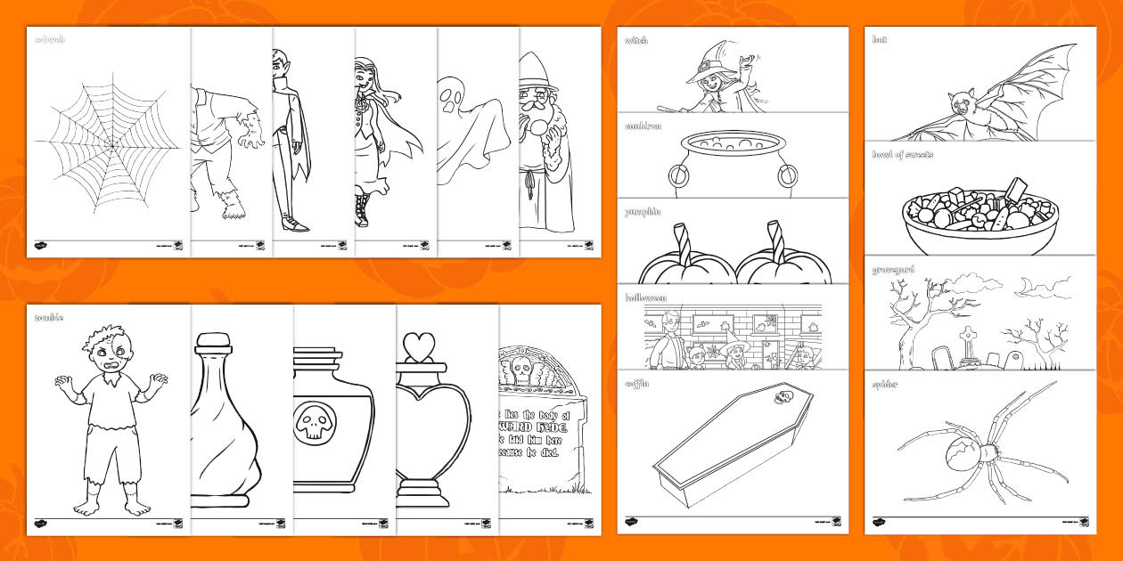 Halloween Colouring Pages for Kids - Halloween Colouring In