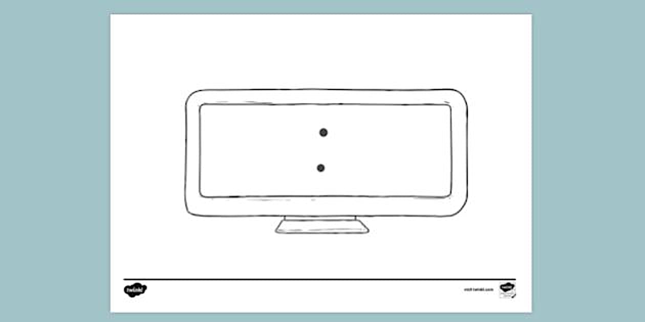 Blank Digital Clock Colouring Sheet - Creative Fun for Kids
