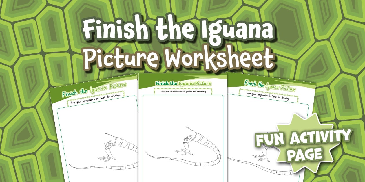 Finish the Iguana Picture Worksheet