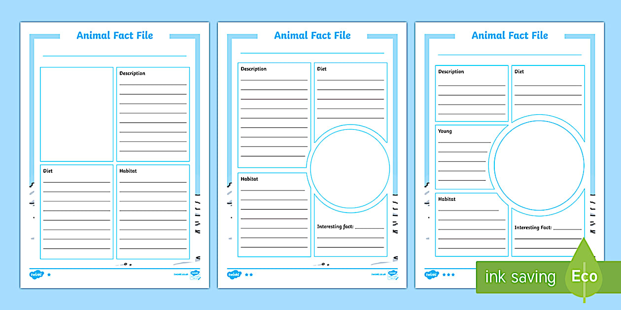 Editable Differentiated Arctic Animal Fact File Worksheets