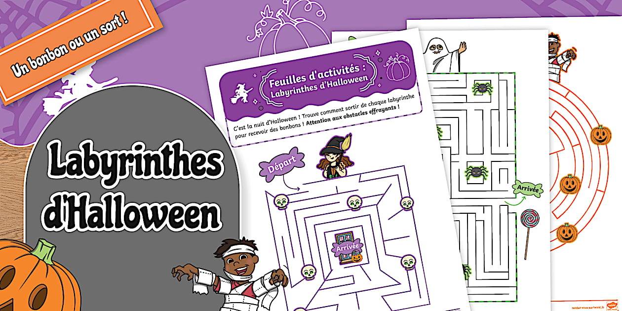 Feuilles d'activités : Labyrinthes d'Halloween