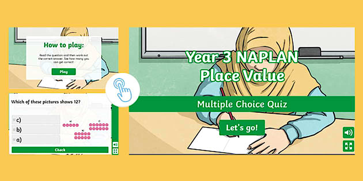 Year 3 NAPLAN Place Value Multiple Choice Quiz - Twinkl