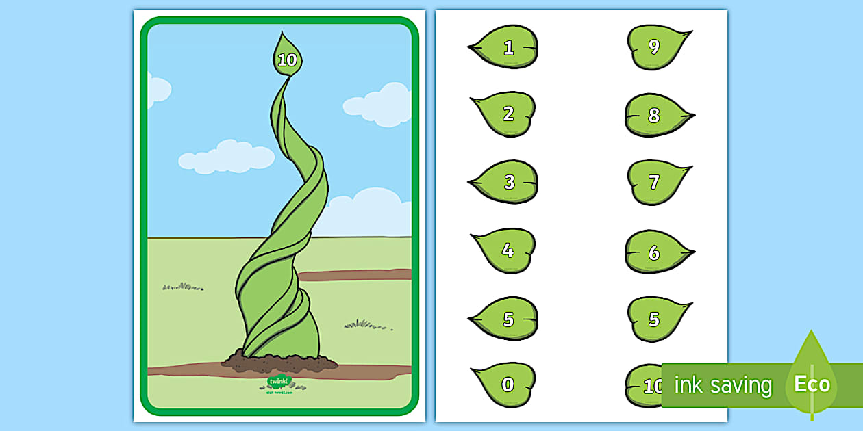 Number Bonds to 10 Beanstalk Activity (teacher made)