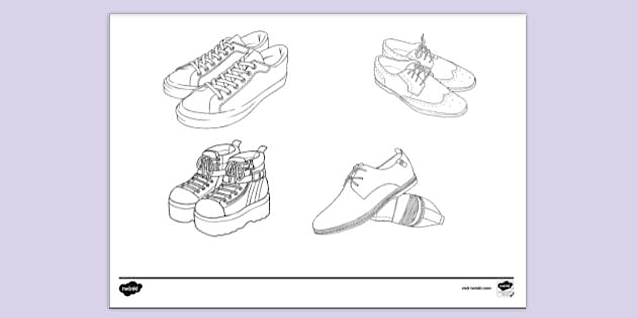Shoes Colouring | Colouring Sheets (teacher made) - Twinkl