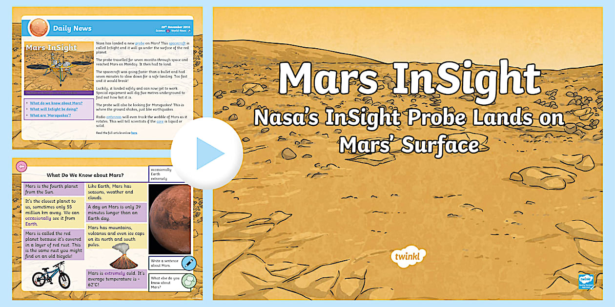 LKS2 Mars Landing Daily News PowerPoint (teacher made)