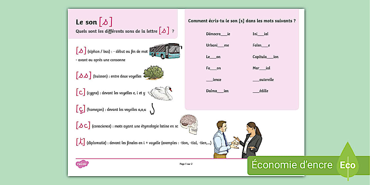 Le son [s] - CE1 (l'enseignant a fait) - Twinkl