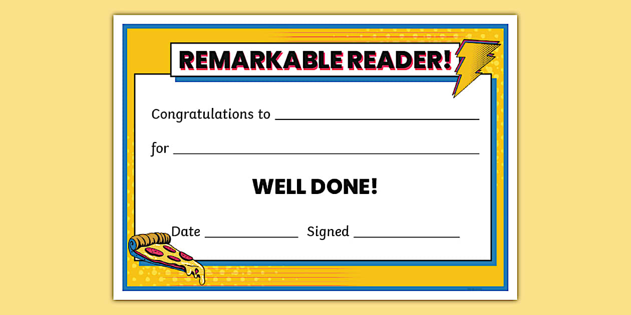 Pop Art Themed Reading Certificate (teacher made) - Twinkl