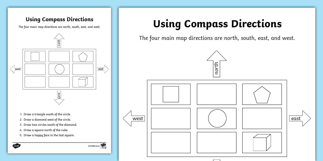 Using Compass Directions Activity (professor feito) - Twinkl