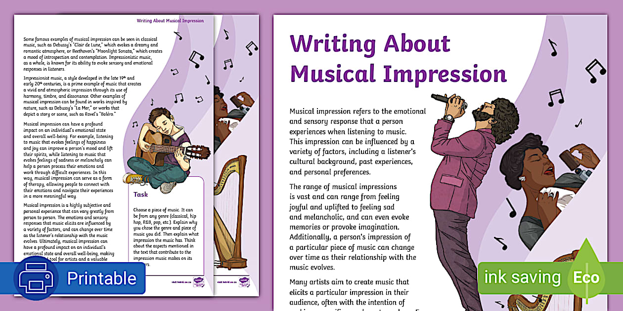 Writing About Musical Impression (teacher made) - Twinkl