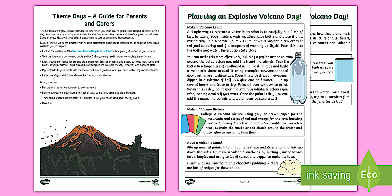 Volcano Theme Day Ideas (teacher made) - Twinkl