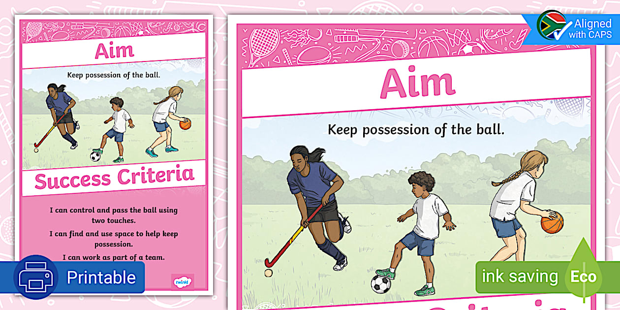 Grade 5 Physical Education Invasion Games Aims Posters