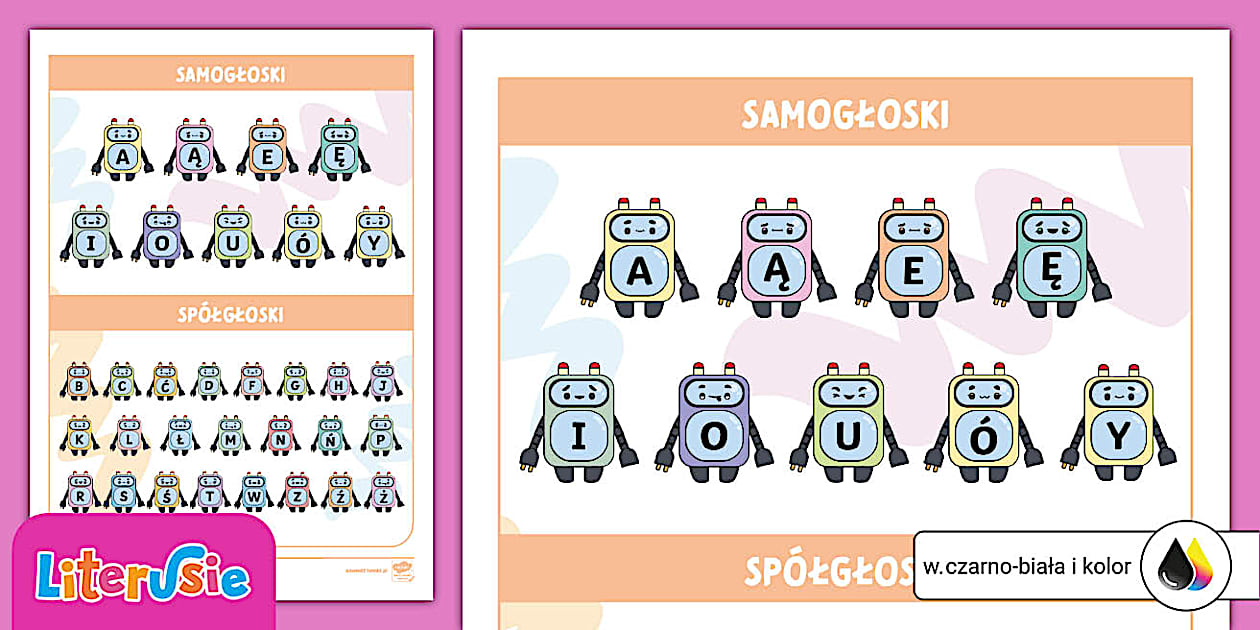 Literusie | Spółgłoski i samogłoski | Plakat i wklejki