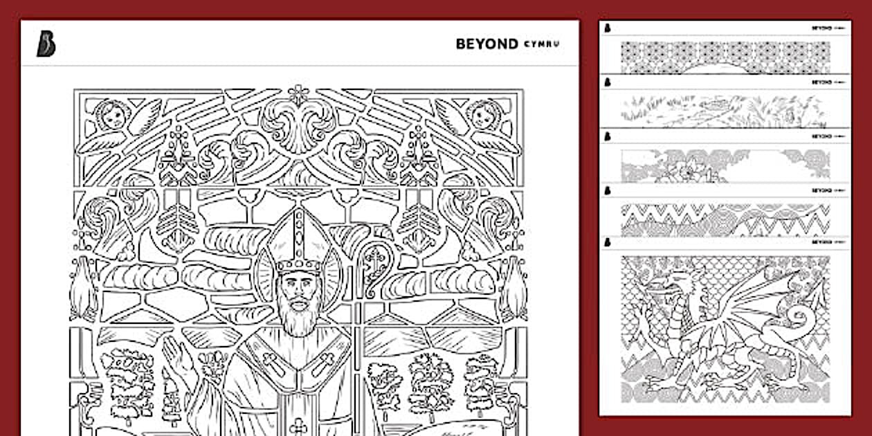 Beyond Cymru: St. David's Day Mindfulness Colouring - Twinkl