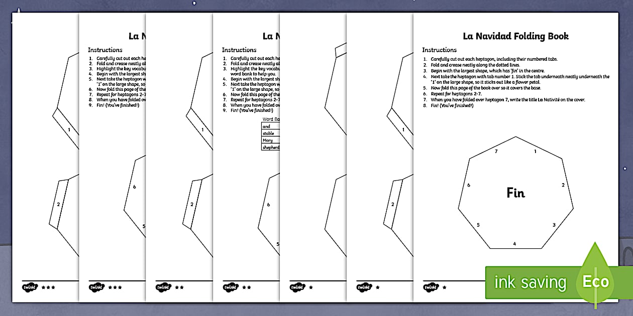 Lower Ability The Nativity Folding Book Worksheet Spanish