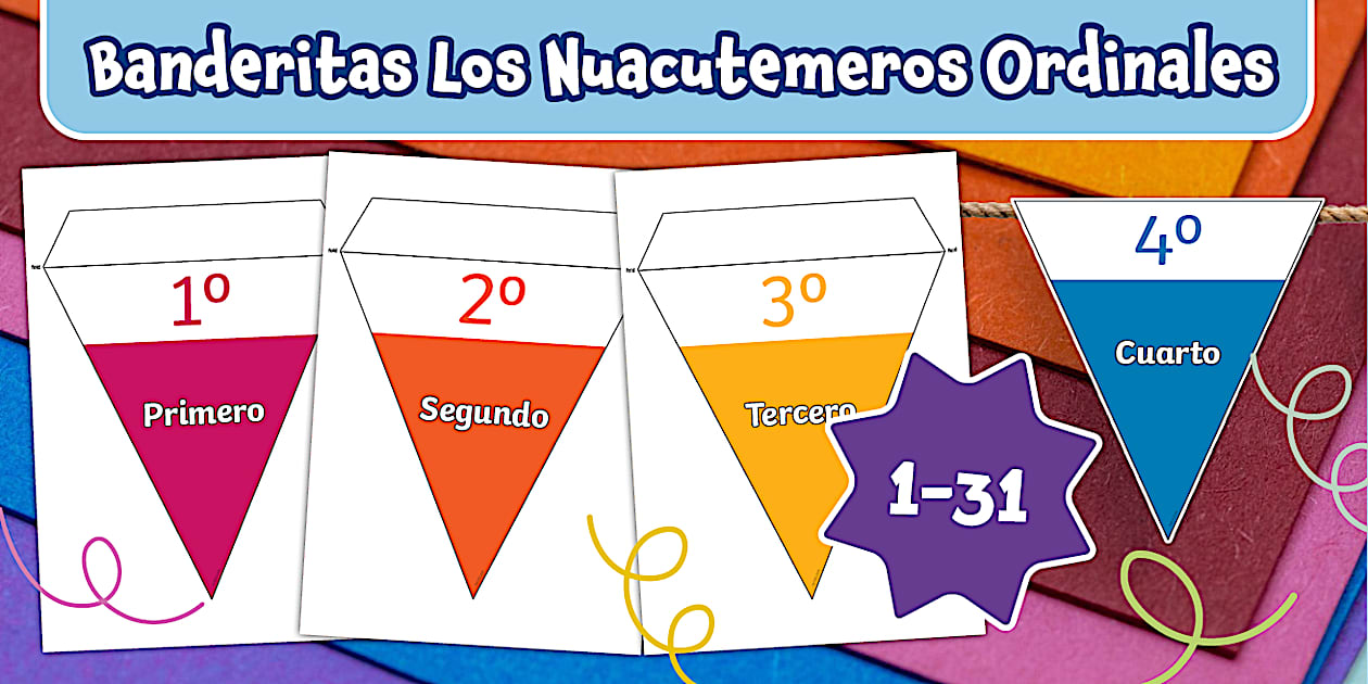 Banderitas - los números ordinales 1-31