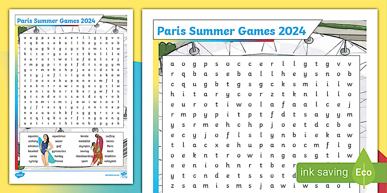 Paris Summer Games Word Search (teacher made) - Twinkl