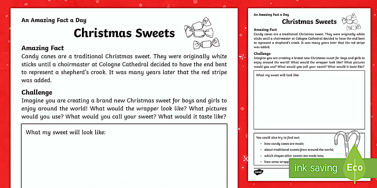 Christmas Sweets Worksheet / Worksheet - Twinkl