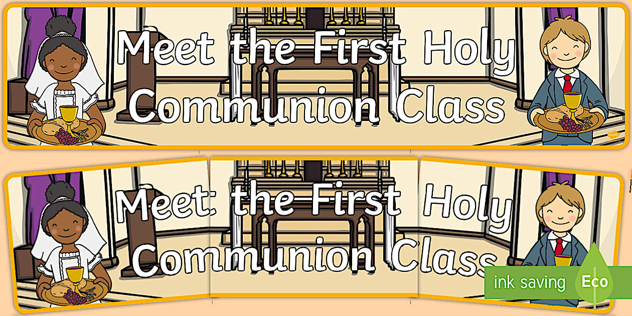 Cursive Meet the First Holy Communion Class Display Banner